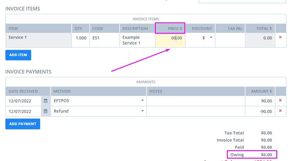 Refunding An Invoice